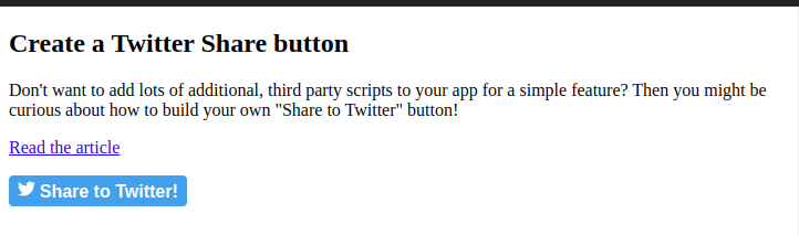 How To Create A Share To Twitter Button With Html Css And Javascript 